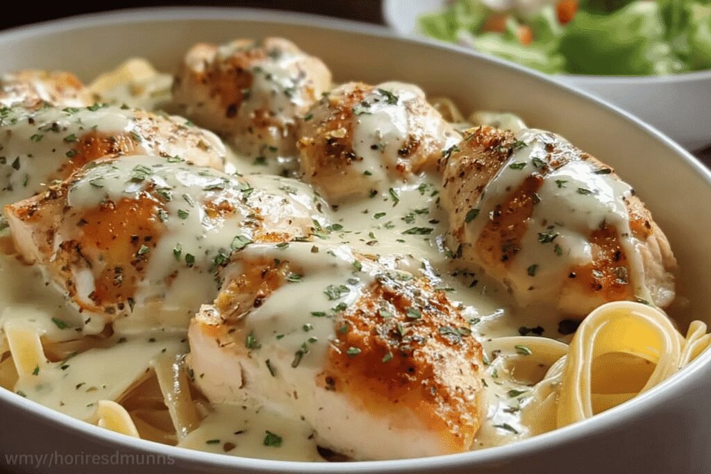 Creamy Caesar Chicken Delight Recipe With Crispy Croutons