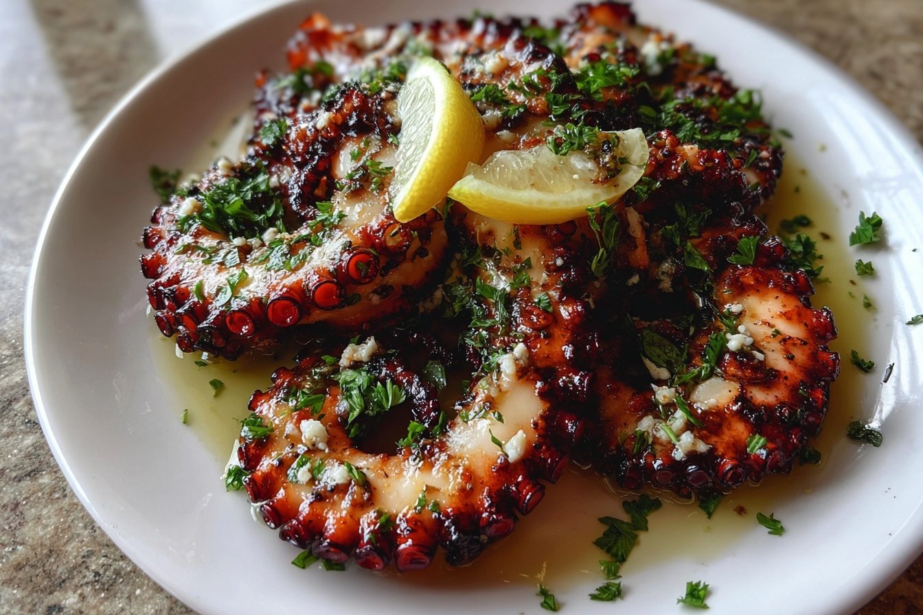Grilled Octopus Seafood Dish: Tender Smoky BBQ Recipe